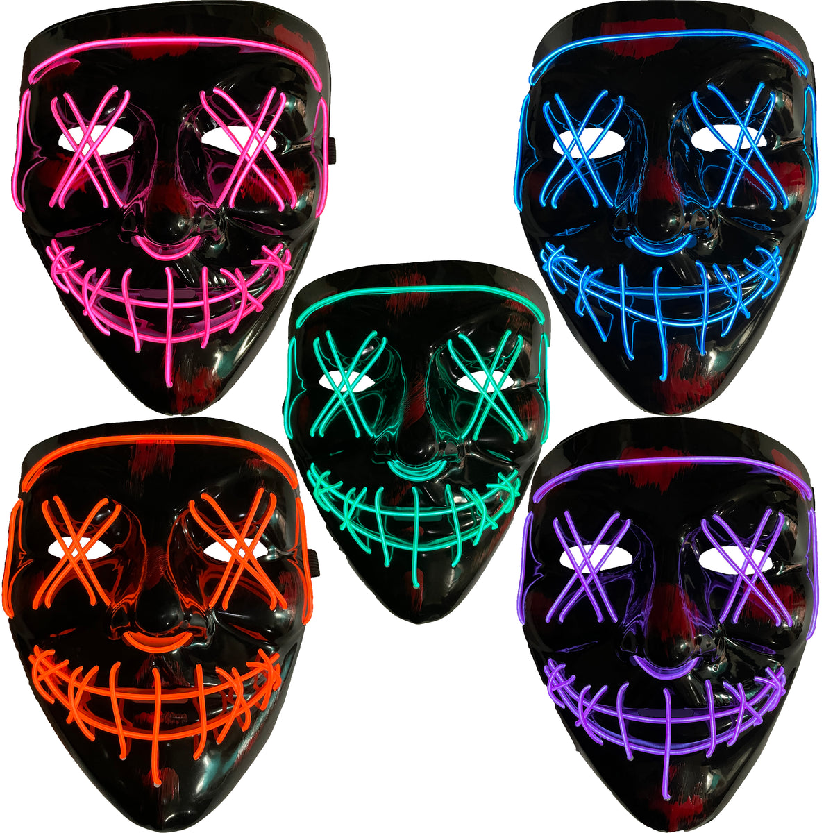 Led light up Halloween horror XX face mask – dallastoyswholesale