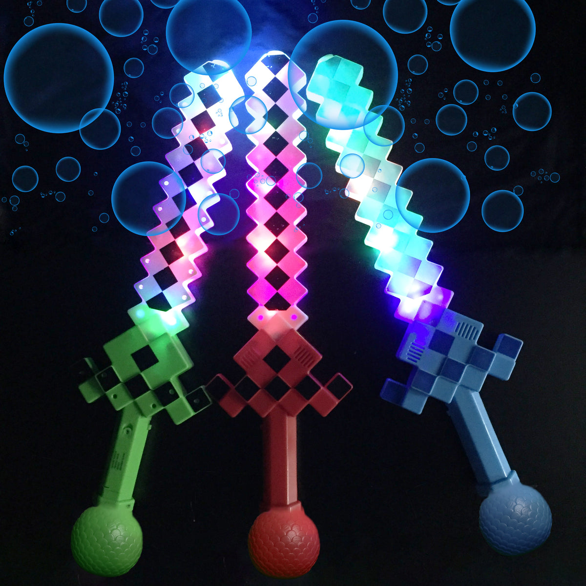 Light up Pixel Sword Bubble with Music – dallastoyswholesale